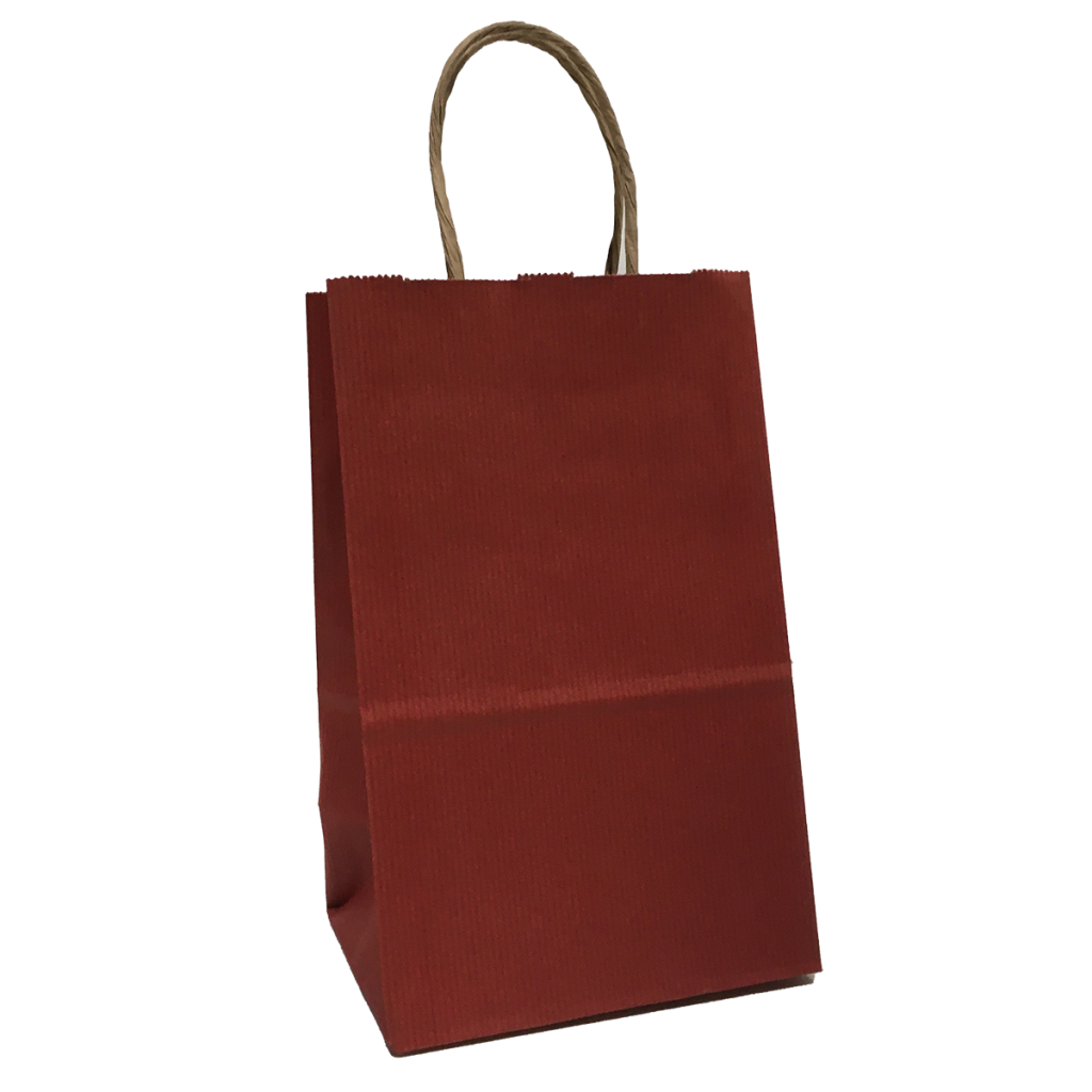 Bright Red Stripe 5 x 3 x 8 Midget Shopping Bags - WG Ellerkamp